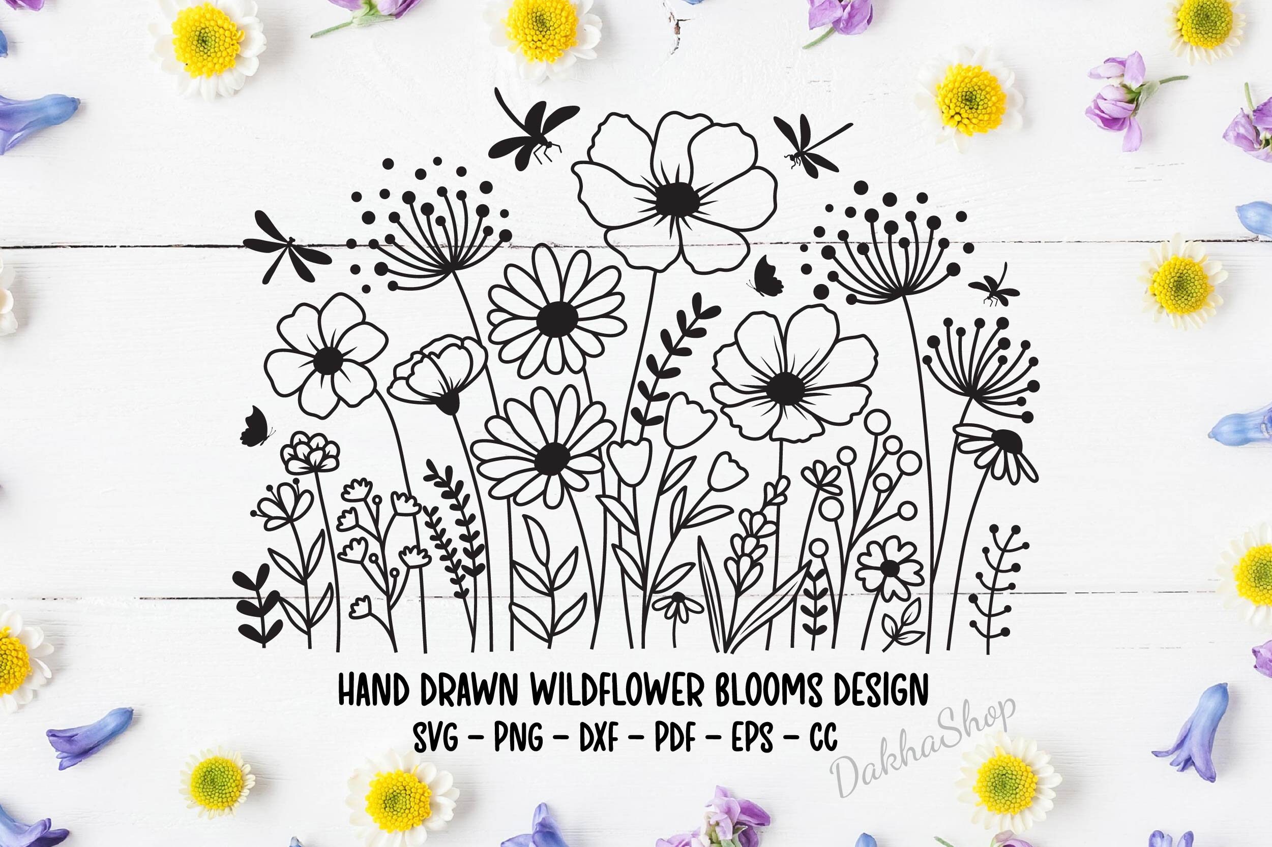 Wildflowers Svg Files Flower Svg Wildflower Svg Flower - Etsy
