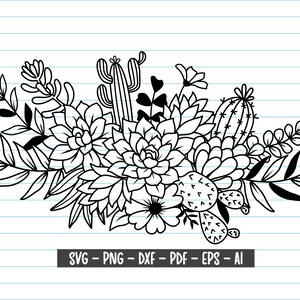 Cactus Svg, Cactus Flower Svg Design, Succulent Svg, Plant Svg, Cactus ...