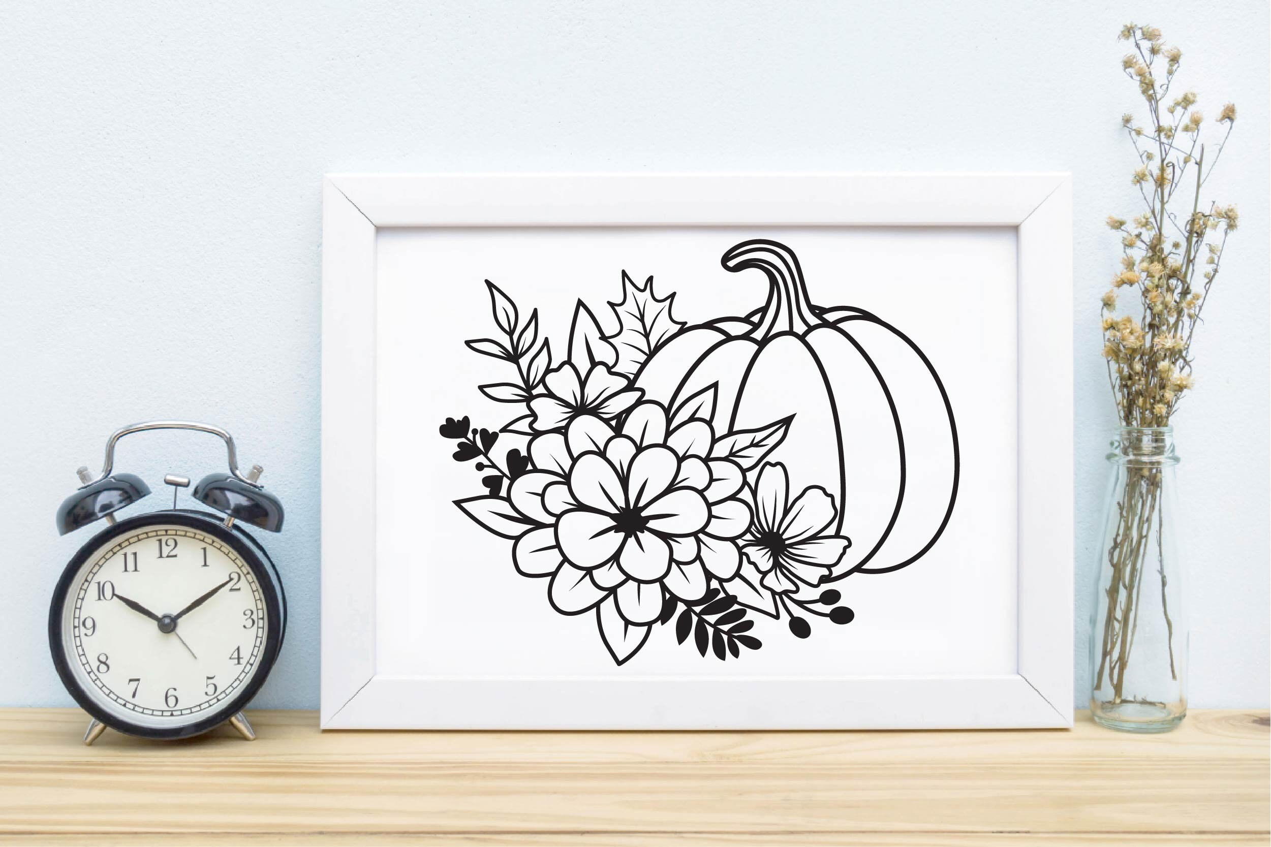 Flower Pumpkin Svg Floral With Pumpkin Svg Succulent - Etsy