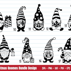 22 Christmas Gnome Svg Bundle, Christmas Gnome Svg, Gnomes, Christmas ...
