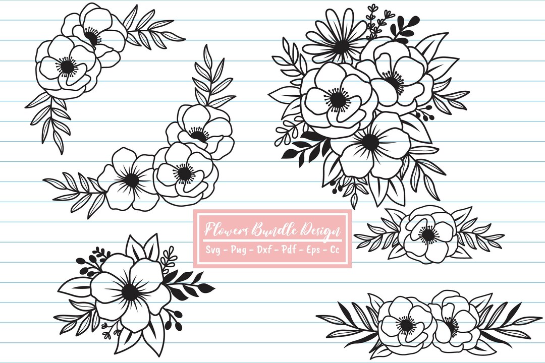 Flower Svg Files, Flower Bundle Svg, Floral Svg, Flower Svg Cut Files ...