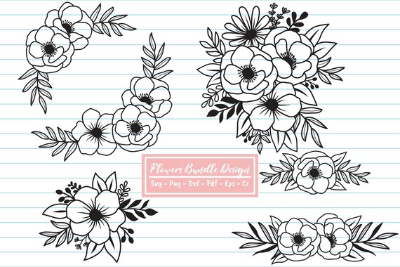 Flower Svg Files Flower Bundle Svg Floral Svg Flower Svg - Etsy