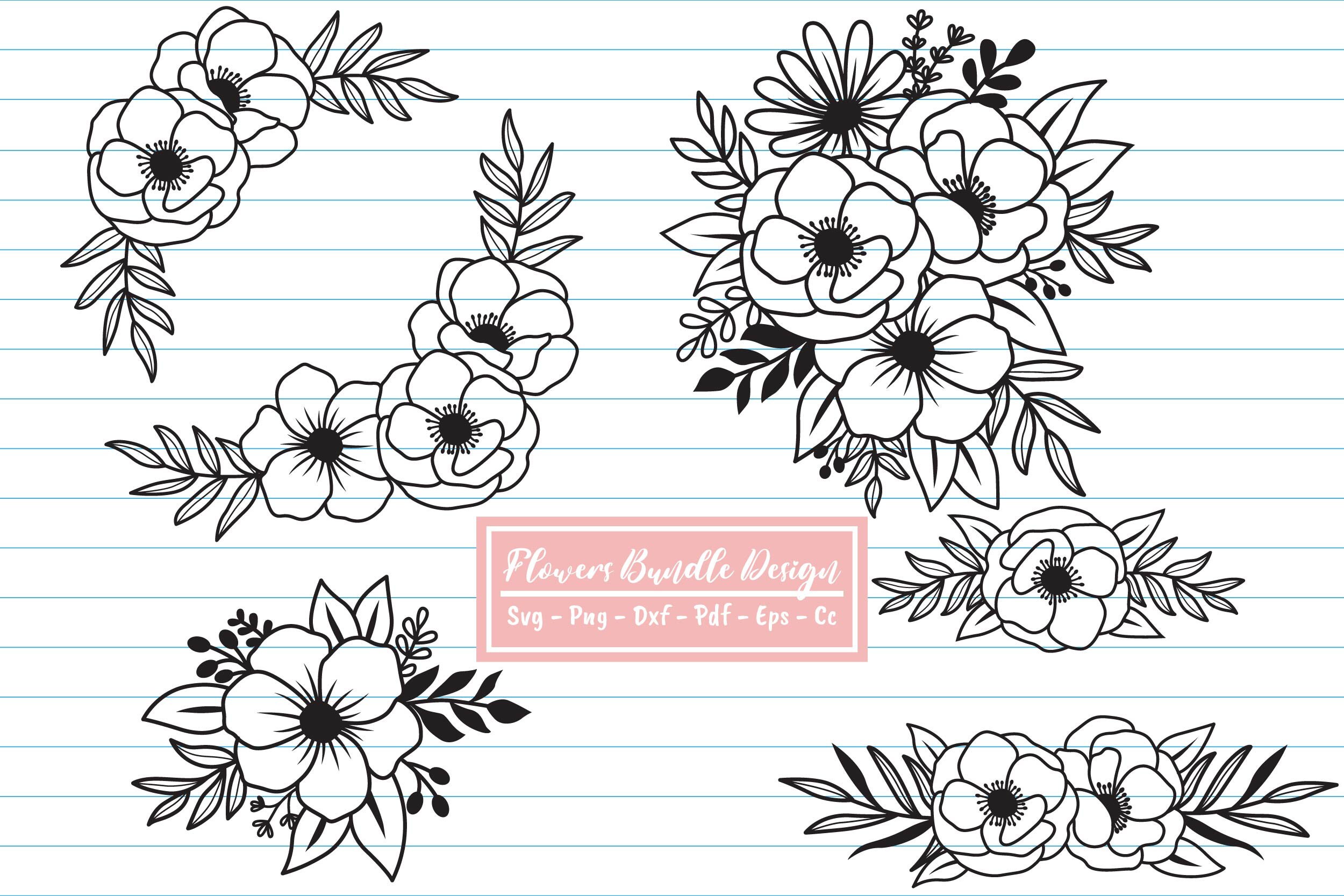Flower Svg Files Flower Bundle Svg Floral Svg Flower Svg | Etsy Australia