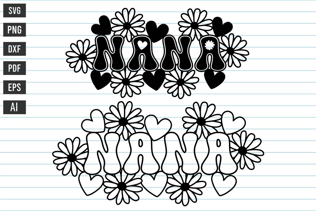 Nana Svg, Nana Flower Svg, Nana Shirt svg, Grandma Svg, Grandma Floral ...