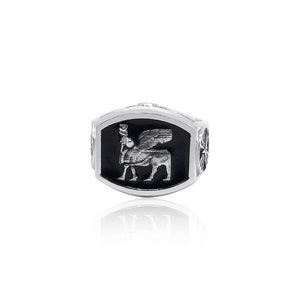 Assyrian Lamassu and Flag Silver Ring - Etsy