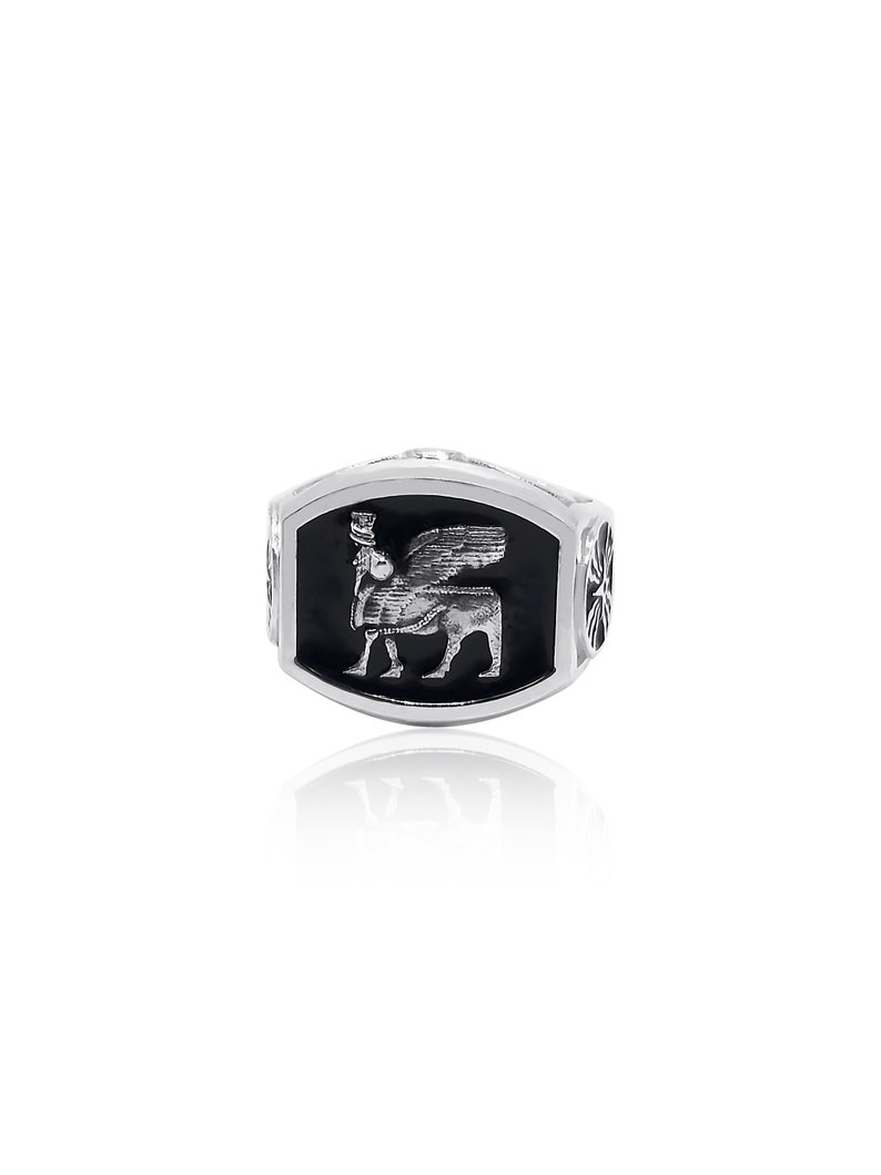 Assyrian Lamassu and Flag Silver Ring - Etsy