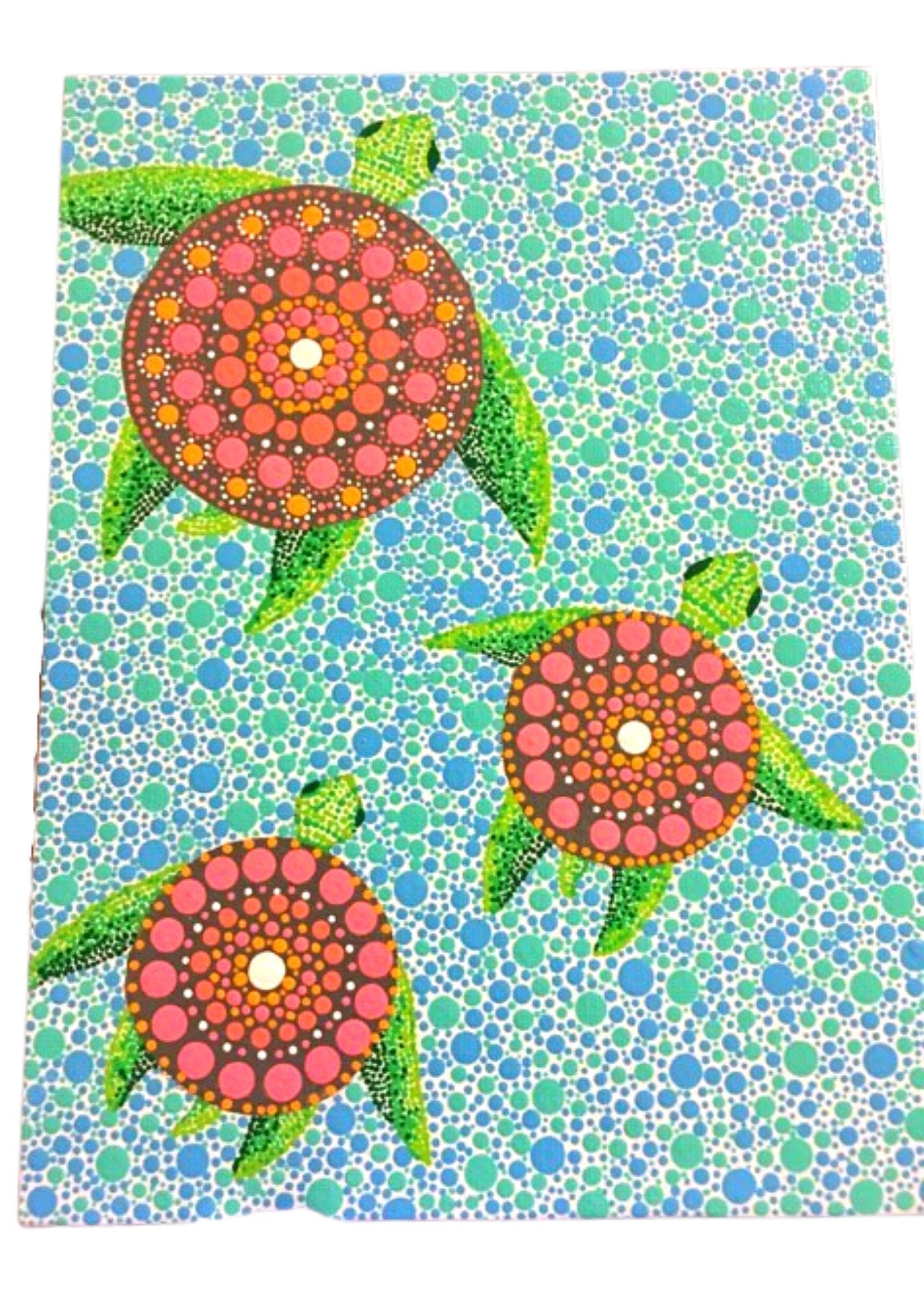 Sea Turtle Pointillism Painting - Etsy