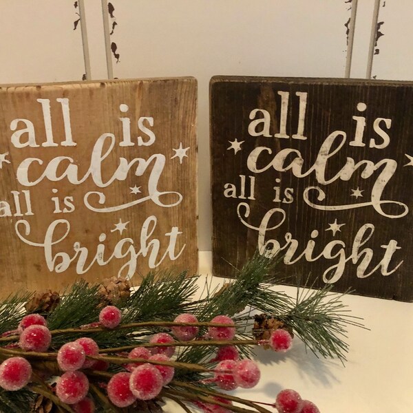 All is Calm All is Bright Sign - Etsy