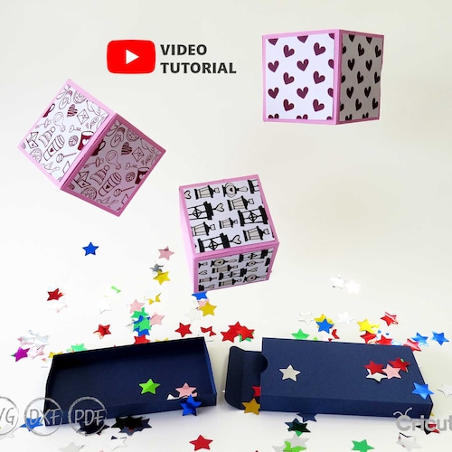 Jumping Box Pop up Cube SVG Template Surprise Box Svg Photo - Etsy
