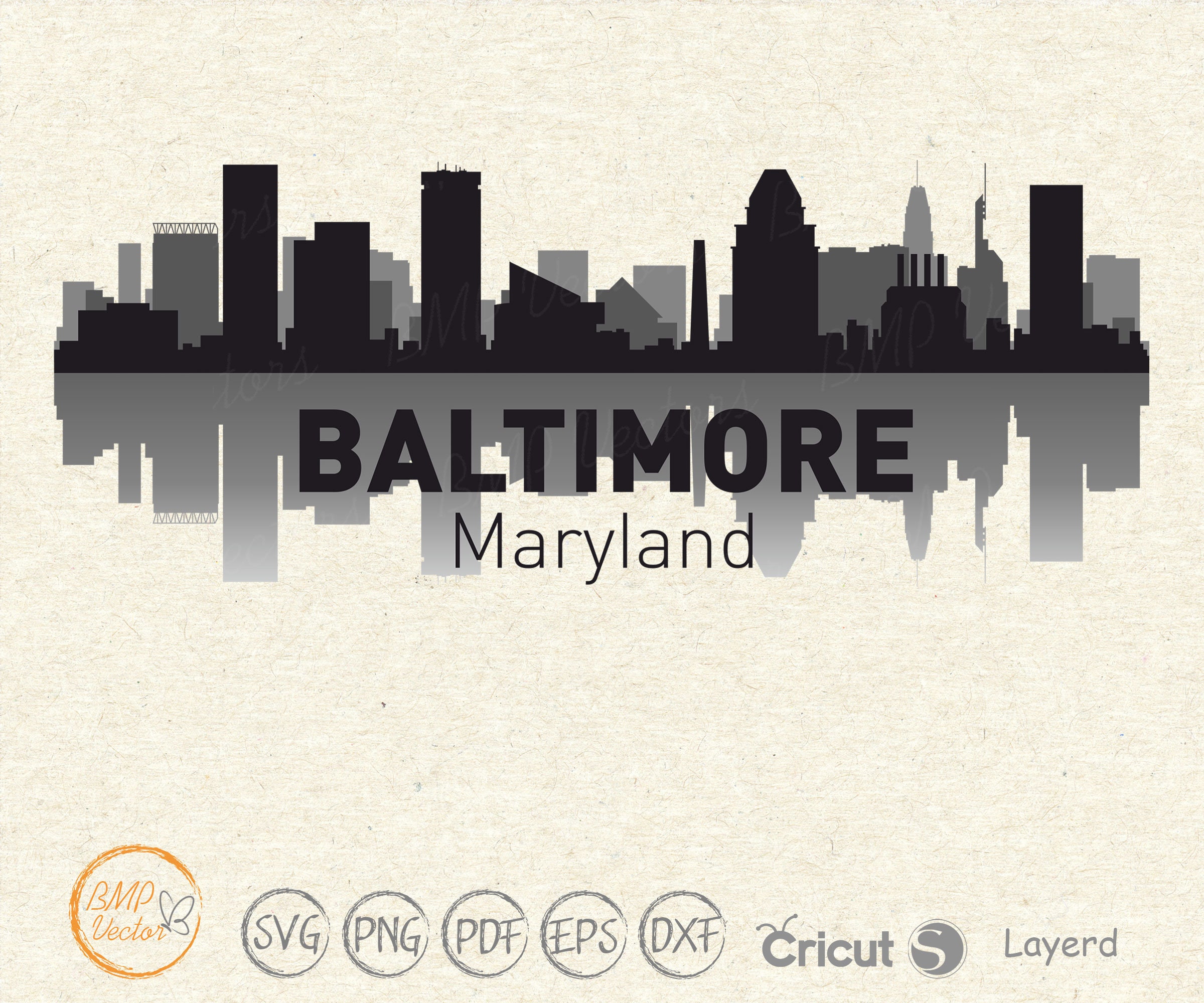 Baltimore Svg Baltimore Maryland Skyline Svg Maryland Svg - Etsy