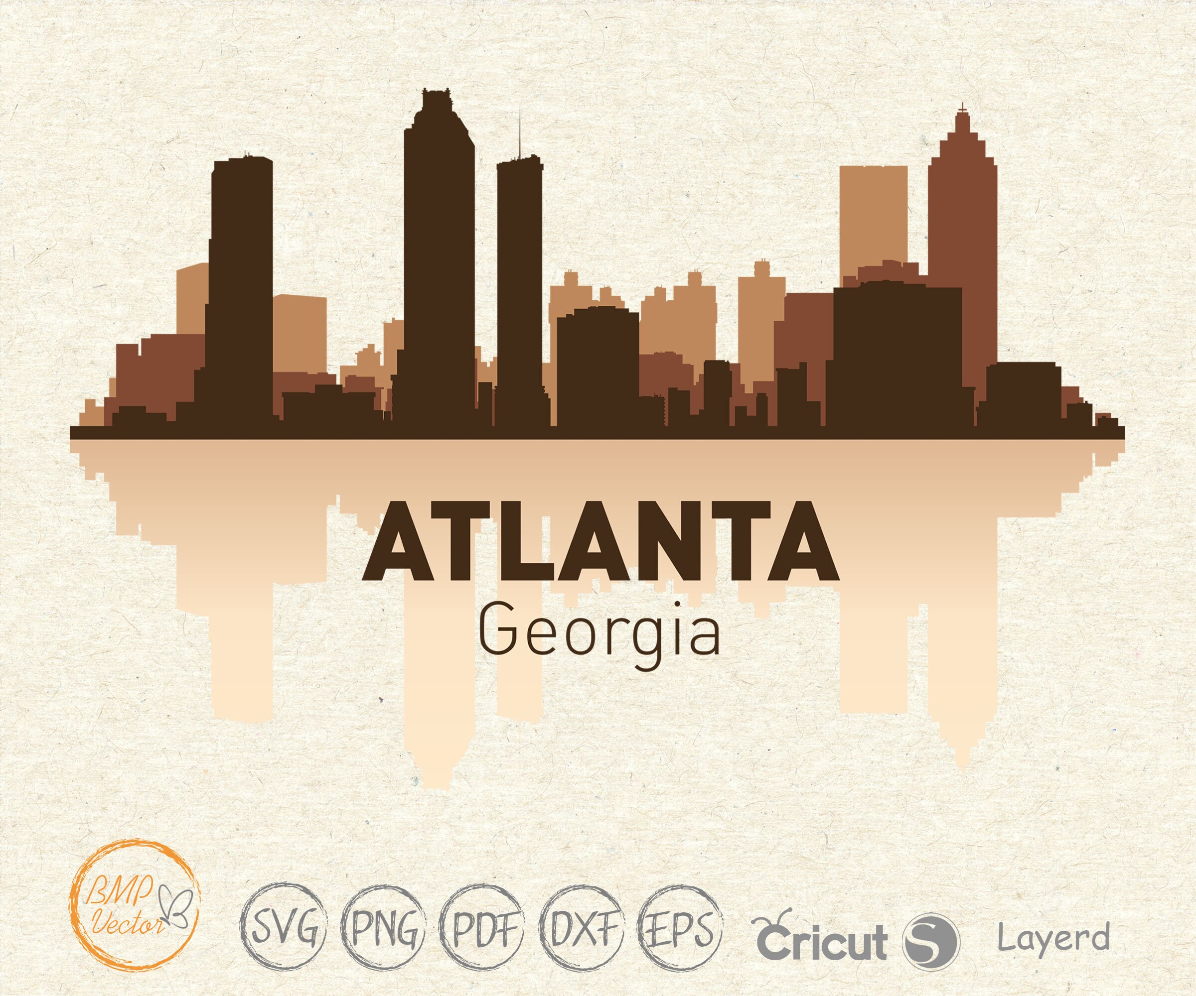 Atlanta Svg Atlanta Skyline Svg Georgia Svg City Skyline - Etsy