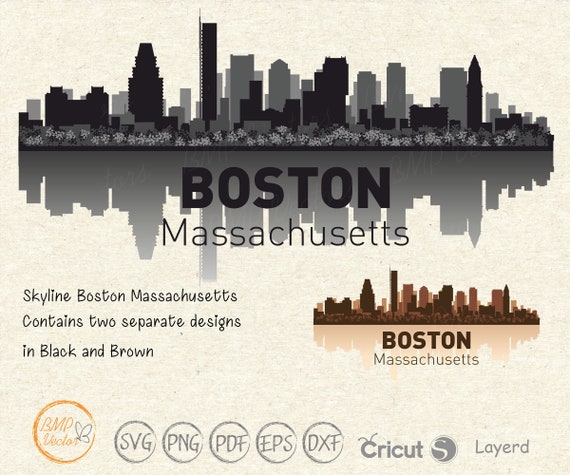 Boston Svg Boston Massachusetts Skyline Svg Massachusetts | Etsy