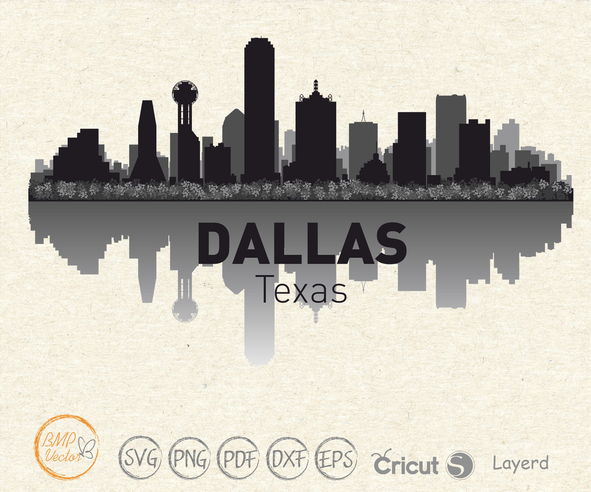 Dallas Svg Dallas Skyline Svg Texas Svg City Skyline | Etsy New Zealand