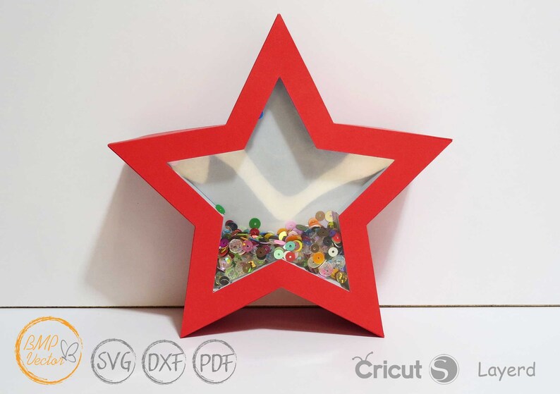 Shaker Star Box Template Star Box SVG Transparent Star Box | Etsy