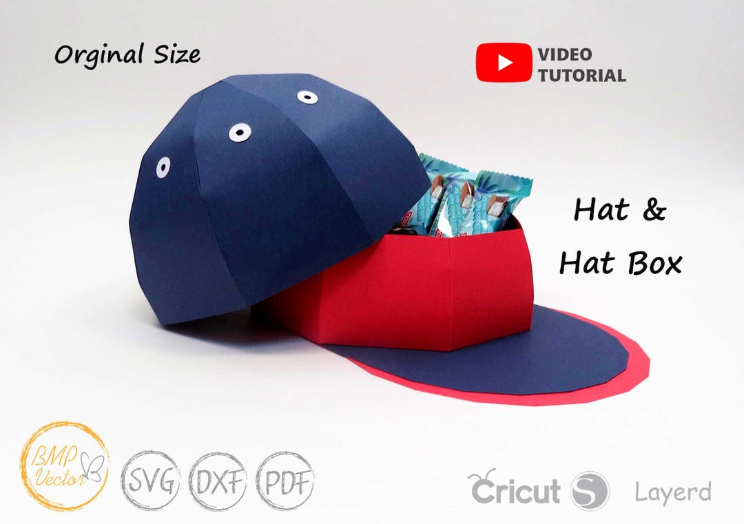 Baseball Cap Box SVG, Baseball Cap Vorlage zum ausdrucken, Baseball svg ...