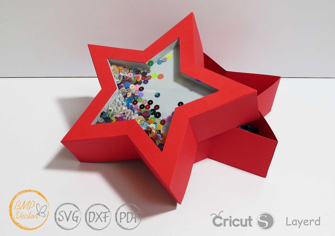 Shaker Star Box Template, Star Box SVG, Transparent Star Box ...