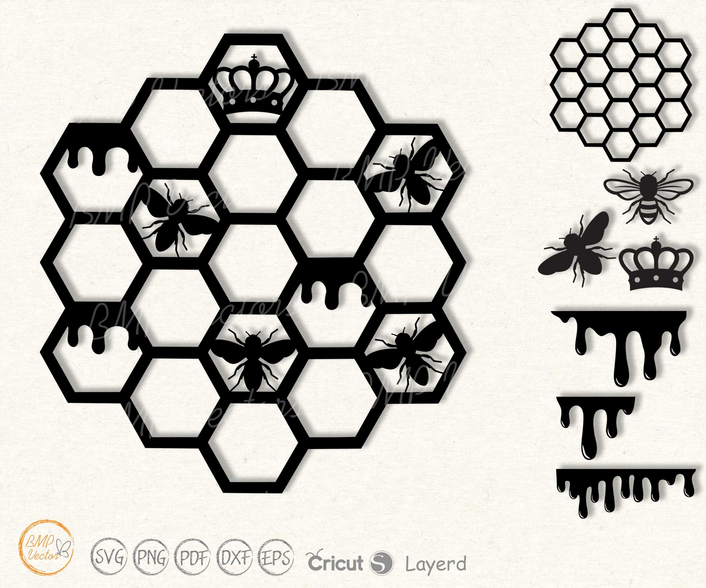 Honeycomb and Bee SVG Cut File: Beekeeper Design (digital Download ...