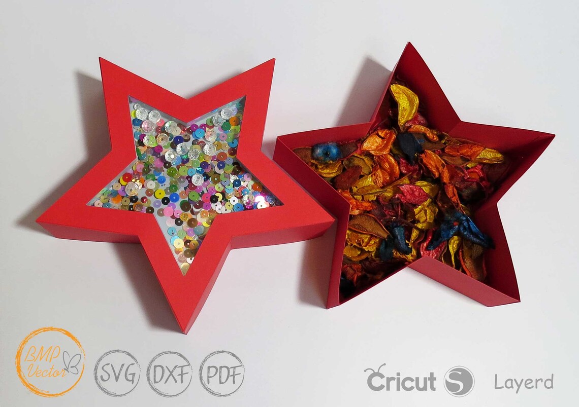 Shaker Star Box Template Star Box SVG Transparent Star Box | Etsy