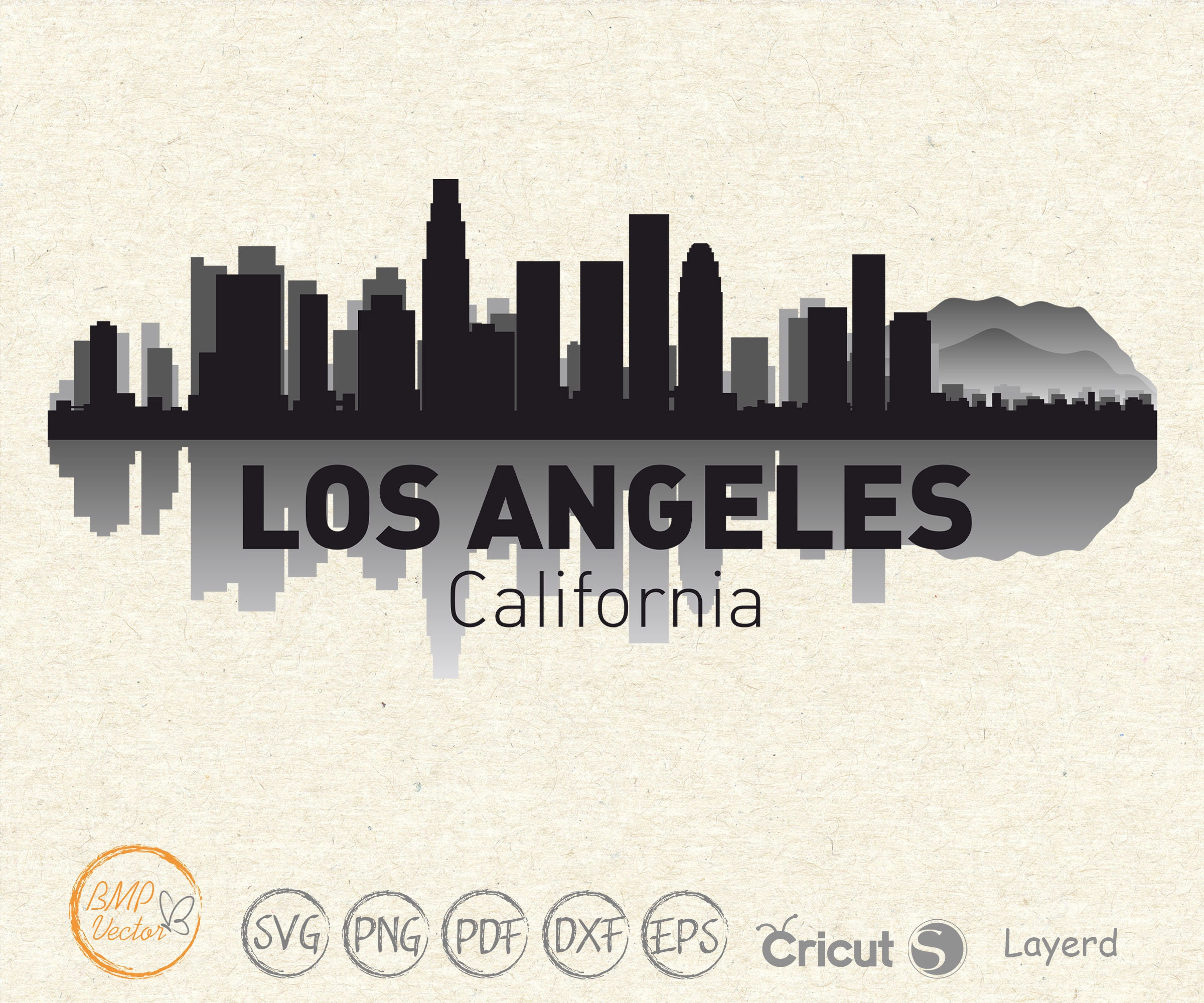 Los Angeles Svg LA Skyline Svg California Svg City Skyline - Etsy
