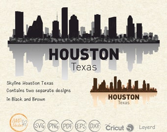 Houston Skyline SVG | PNG DXF Svg | Houston Texas Skyline Cut File ...