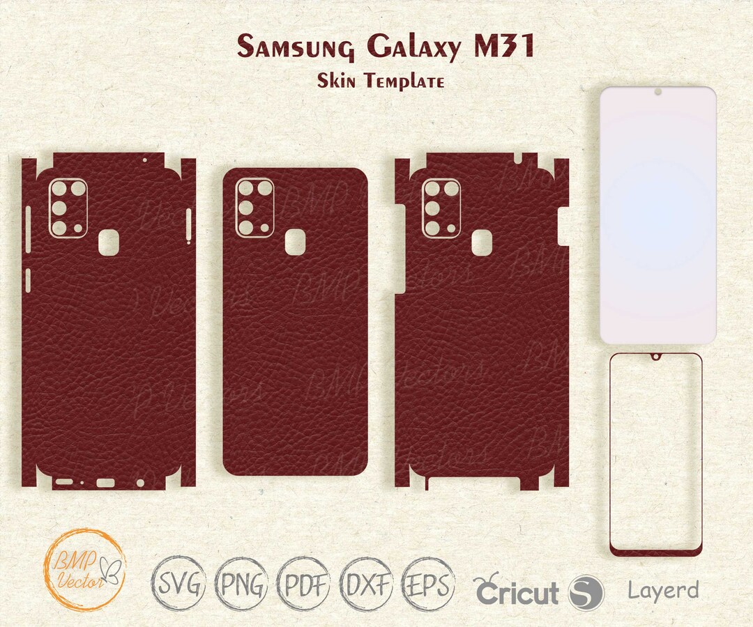 Samsung Galaxy M31 Skin Template: SVG, DXF, PDF Files - Etsy