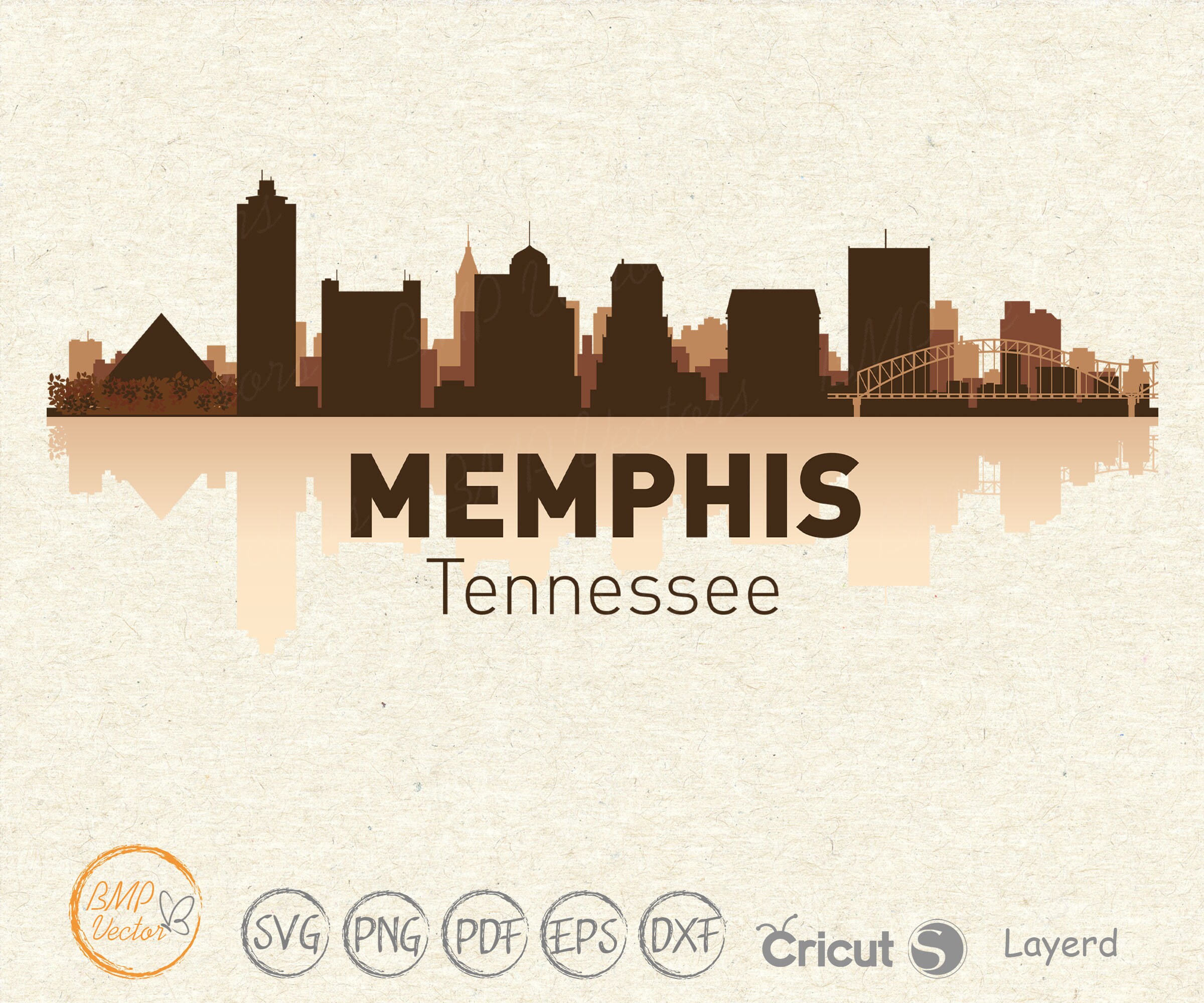 Memphis Svg Memphis Tennessee Skyline Svg Tennessee Svg - Etsy