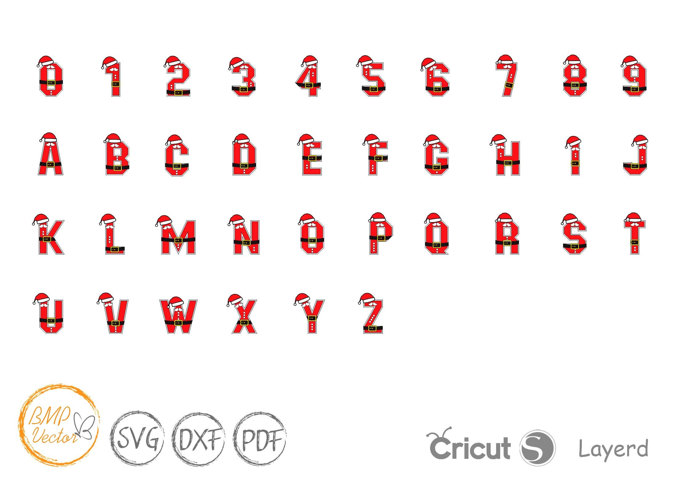 Letras navideñas 3D SVG: Papá Noel, elfo y reno (descarga digital ...