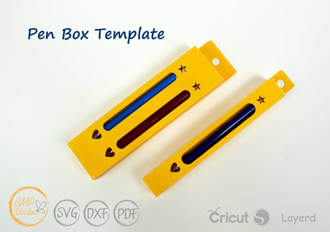 Pen Box SVG, Pen Box Template, Customizable Pen Box Cut File, Custom ...