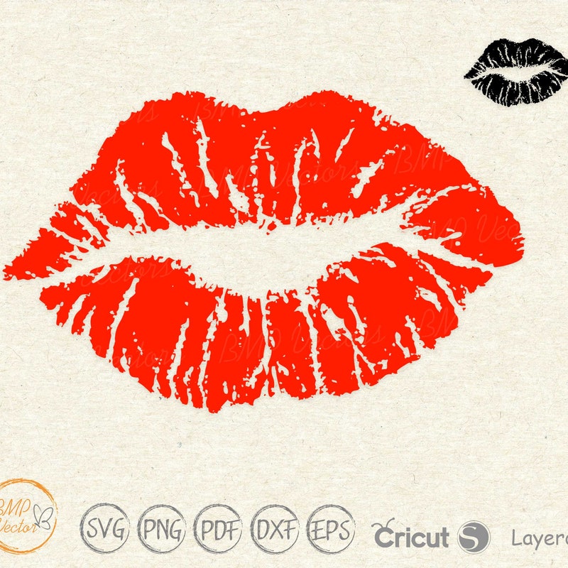 Kiss Lips Svg - Etsy