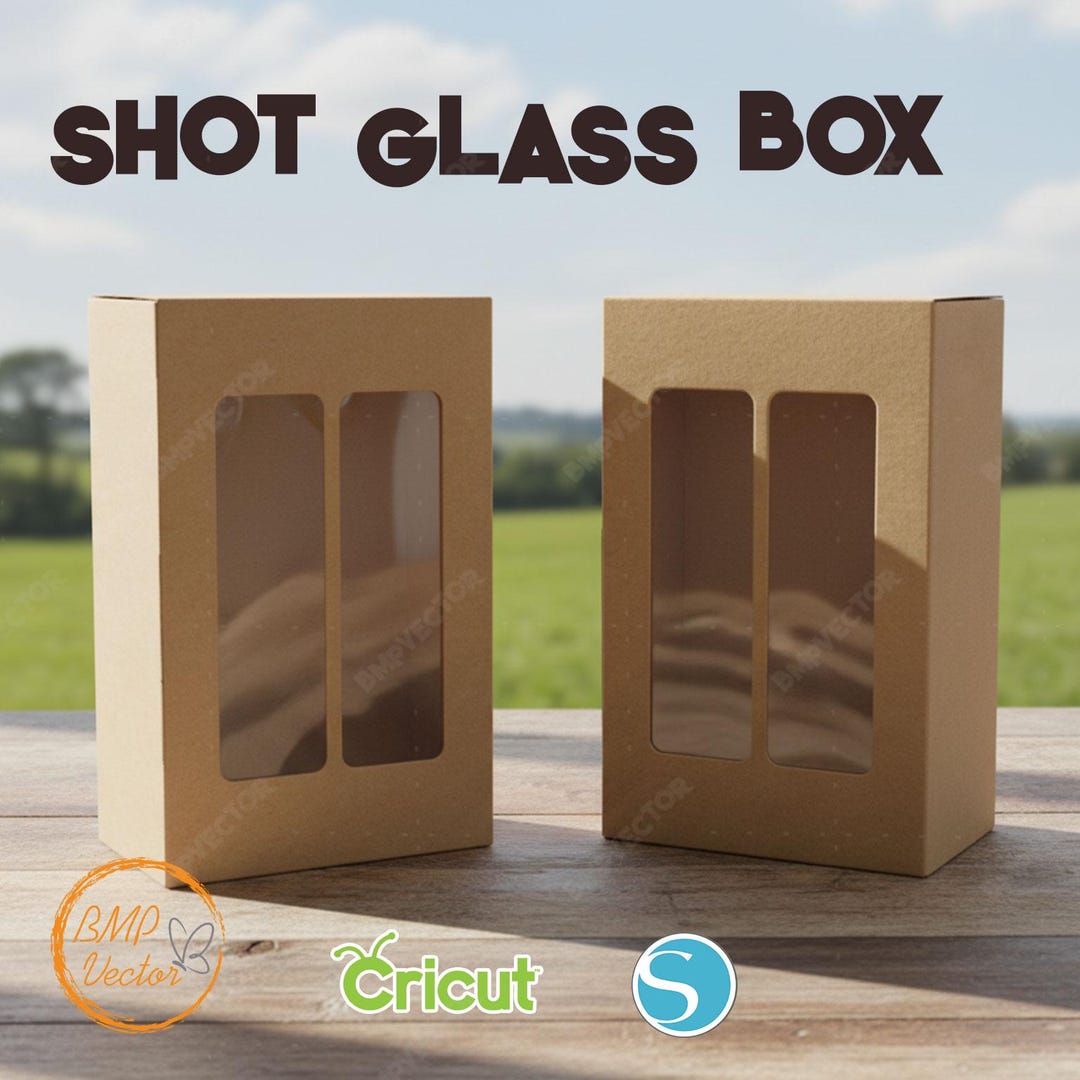 Shot Glass Box Dieline, Box SVG Template, Shot Box Svg for Cricut and ...
