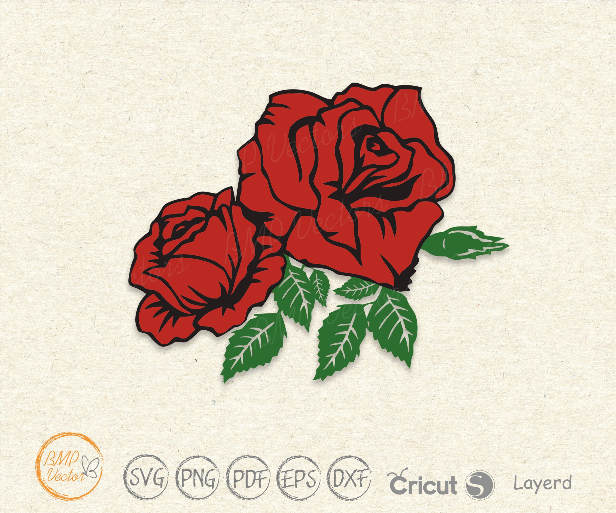 Rose Svg Flowers Svg Rose Bundle Svg Black Rose Vector Red | Etsy UK