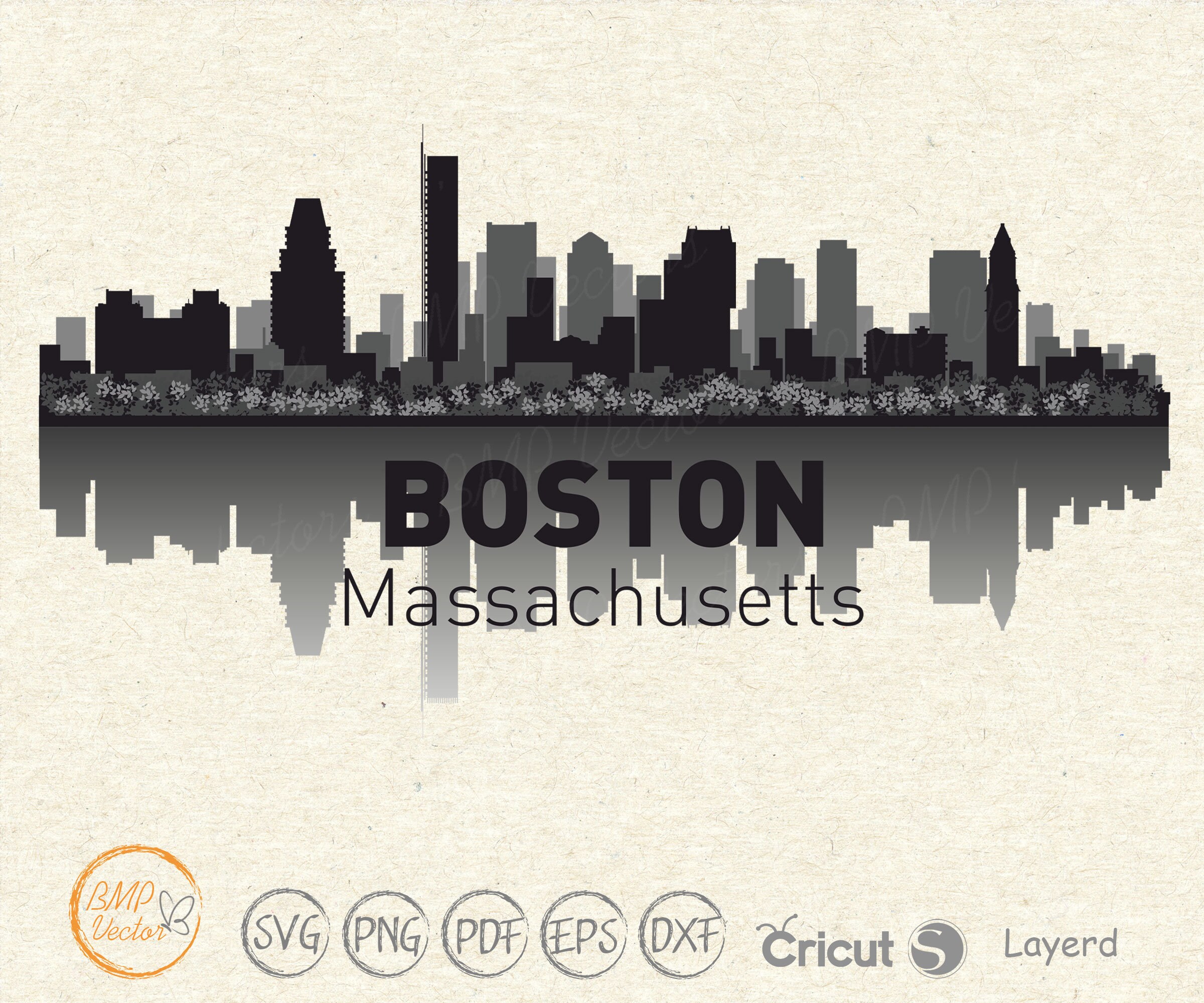 Boston Svg Boston Massachusetts Skyline Svg Massachusetts - Etsy