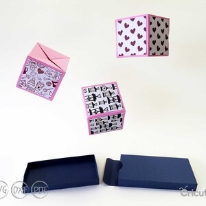 Jumping Box Pop up Cube SVG Template: Valentine Photo Frame (digital ...