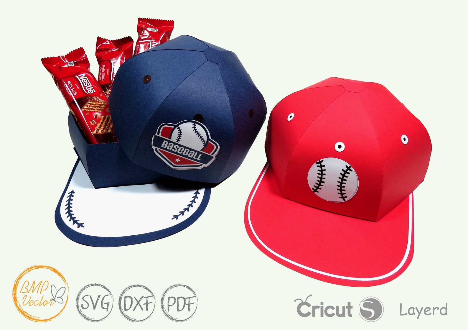 Baseball Cap Favor Box Svg, Baseball Cap Svg, Printable Template, Favor ...