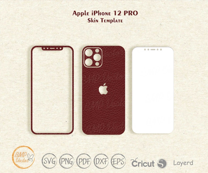 Iphone 12 Pro Skin Cover Svg Cut Template Vector Apple Iphone - Etsy