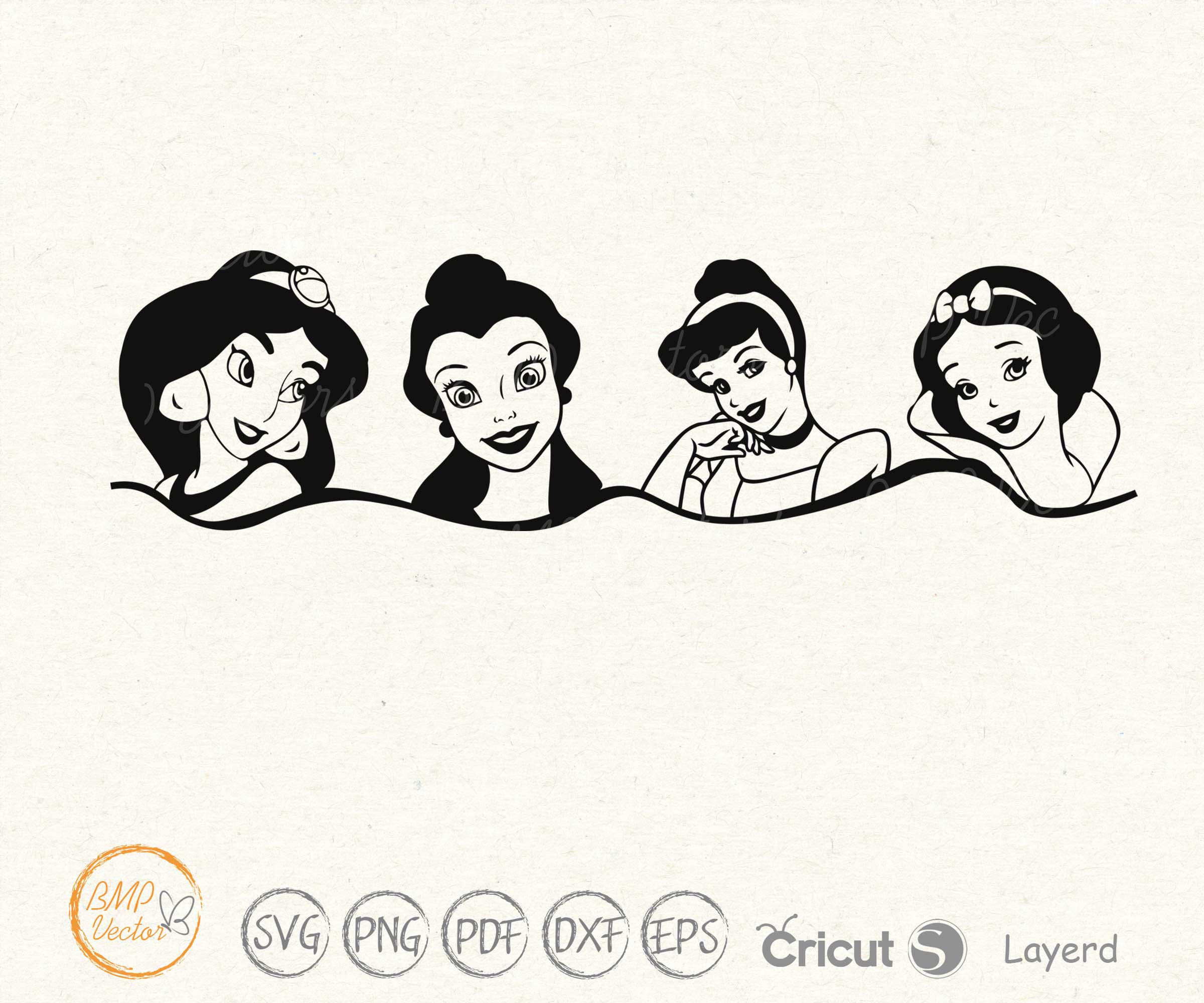 Princess Friends SVG: Vector Cut Files (digital Download) - Etsy