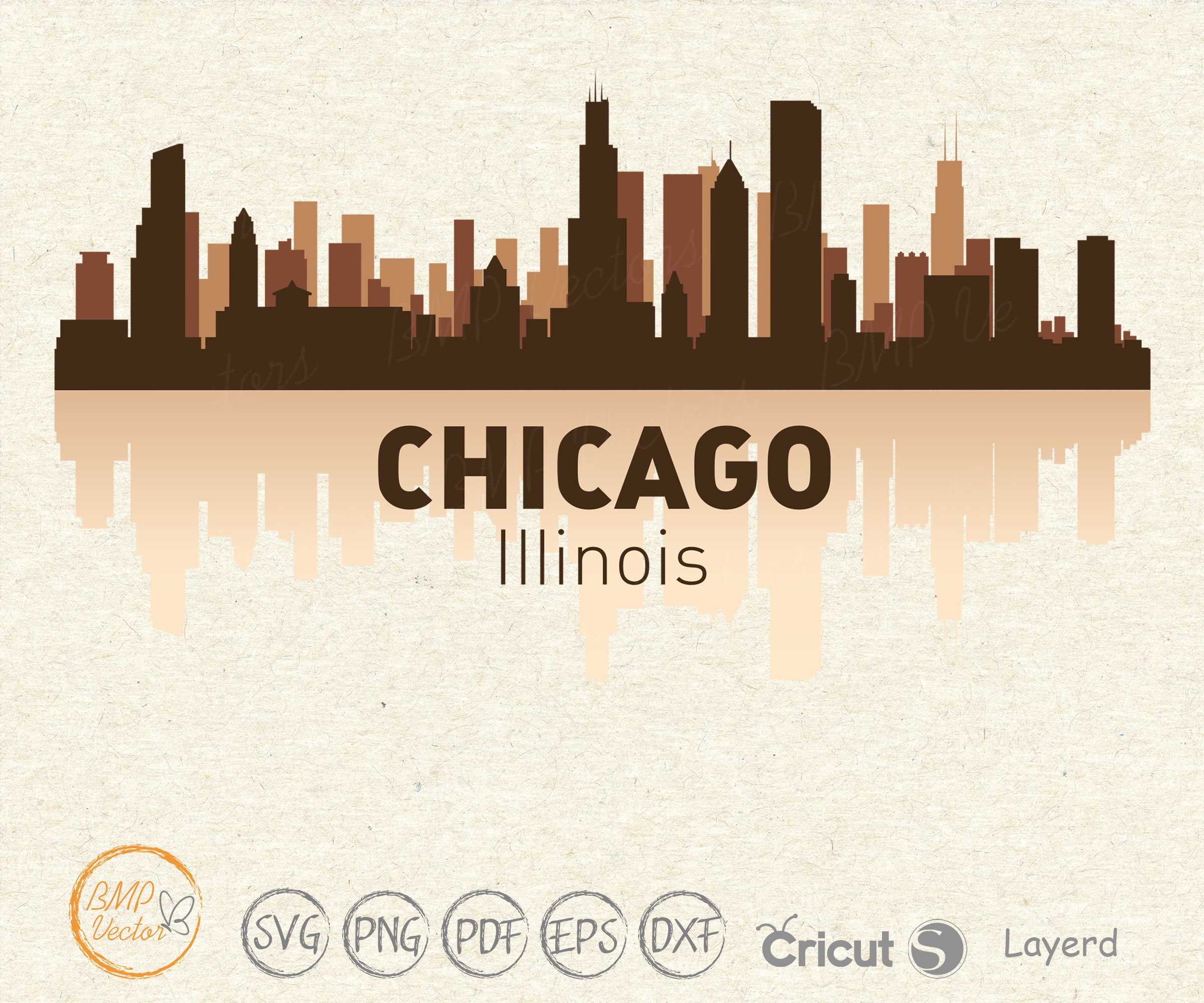 Chicago Svg Chicago Illinois Skyline Svg Chicago Illinois - Etsy