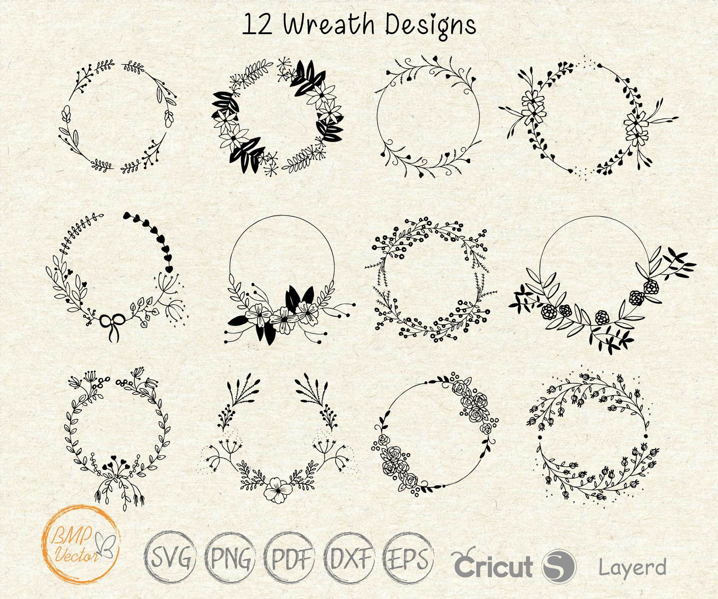 Wreath Svg Flower Border Svg Flower Wreath Svg Circle - Etsy