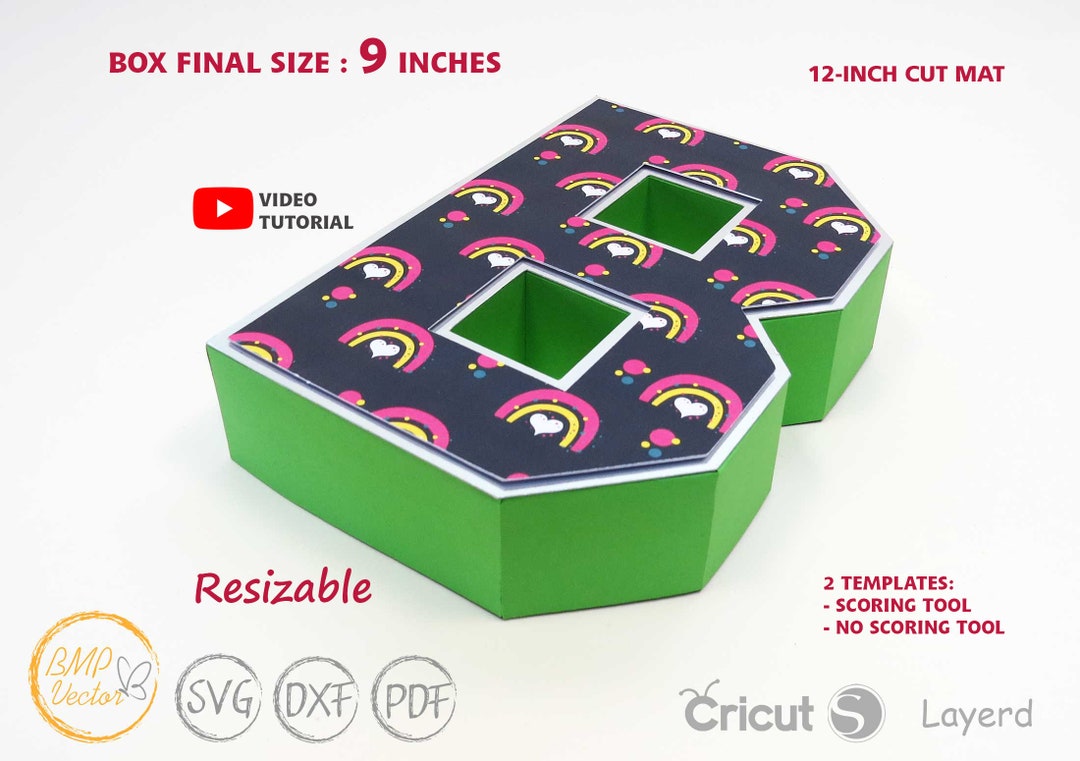 3D Alphabet Box Template: 9-inch Letters A-Z, 0-9 (SVG, PDF) - Etsy