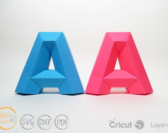 Letras 3D de la A a la Z, archivos de corte para corte manual o a ...