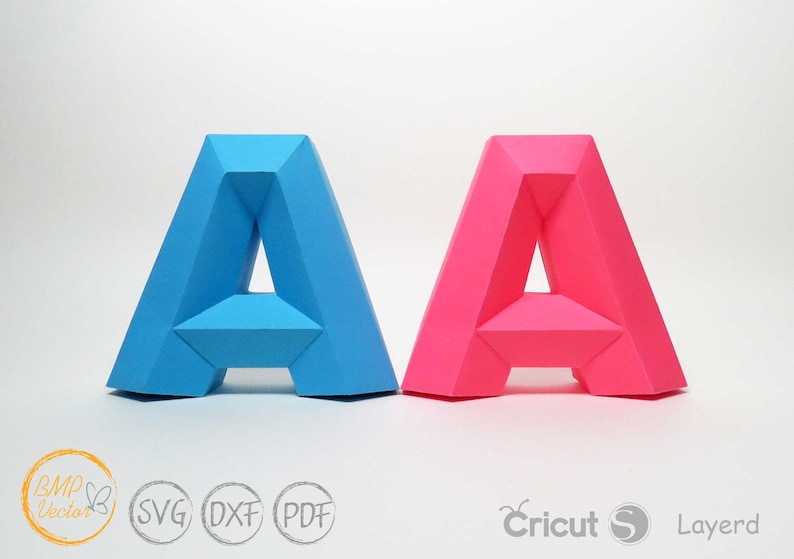3D Alphabet Letters A-Z Die Cut Template 3D Letters for Cricut - Etsy