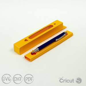 Boîte à stylo SVG, Modèle de boîte à stylo, fichier de découpe de boîte ...