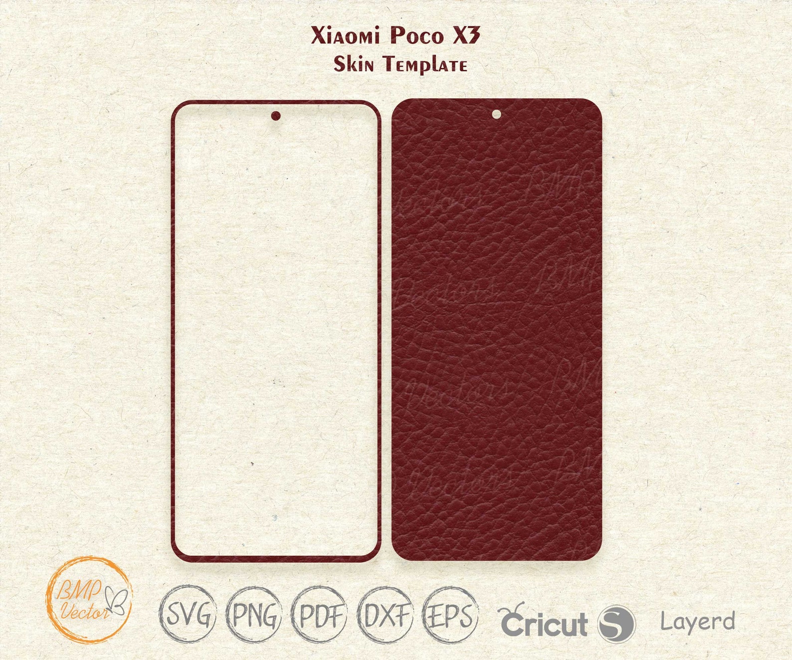 Xiaomi Poco X3 Skin Template: Full Wrap Vector Cut File (digital ...