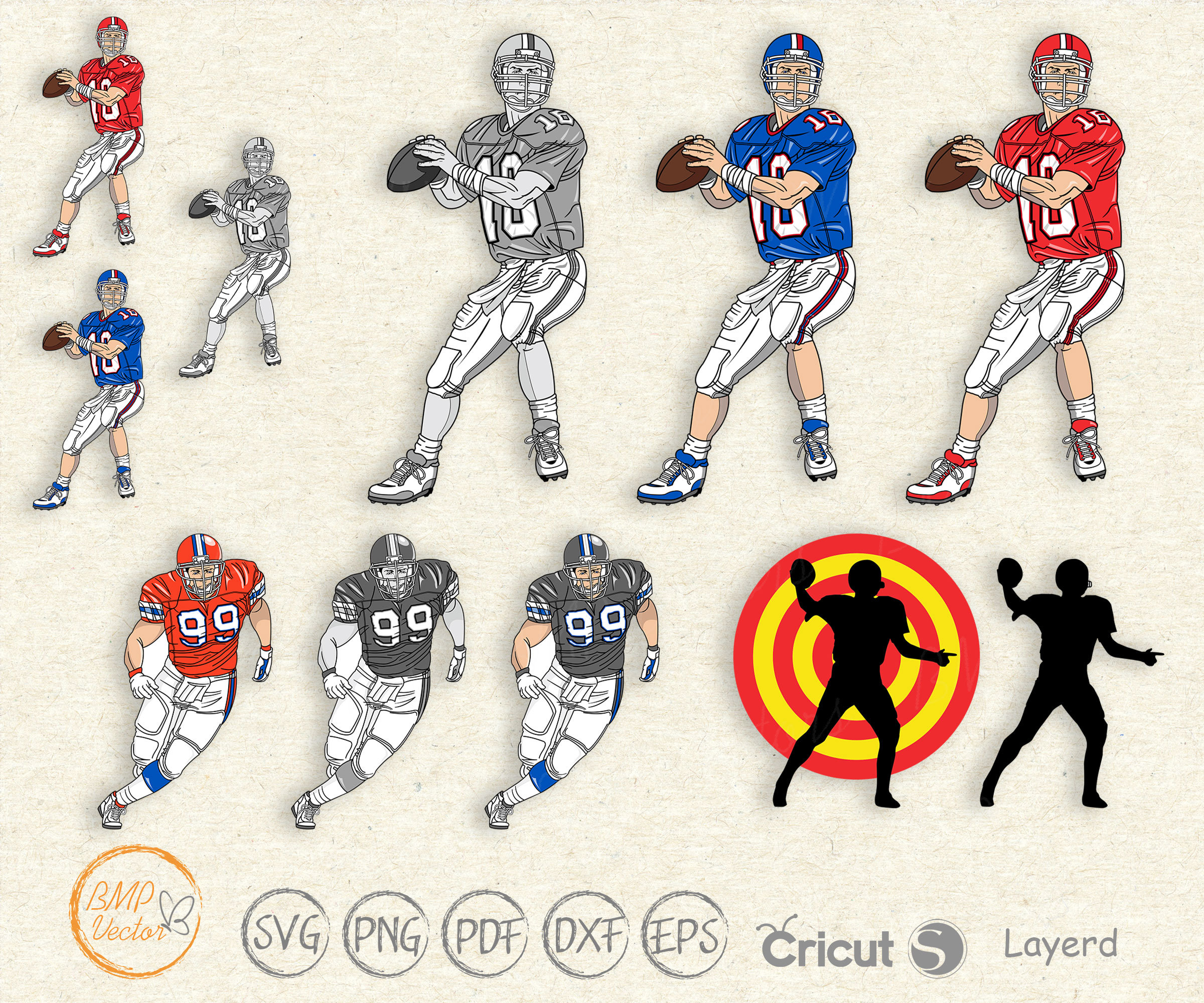 Football clipart svg big bundle Football Font and Numbers | Etsy