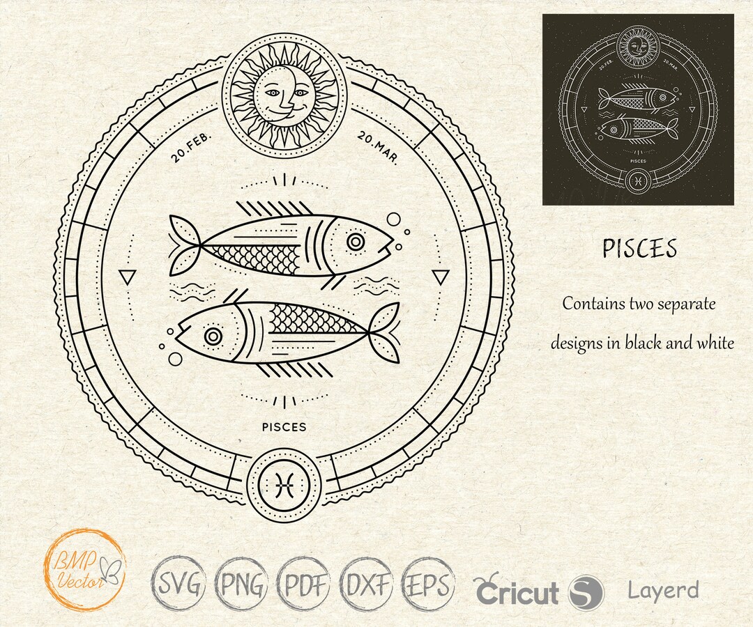 Pisces Zodiac SVG: Astronomy Constellation File for Cricut - Etsy
