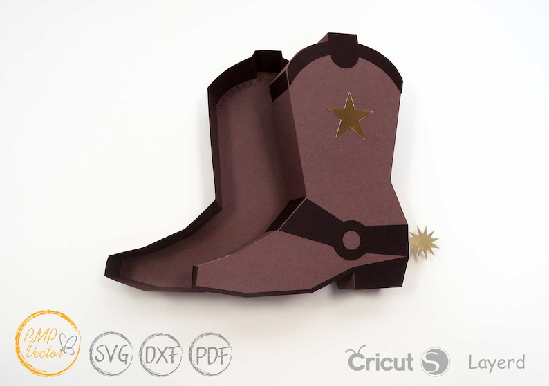 Cowboy Boots Gift Box SVG Template: Cricut DIY - Etsy