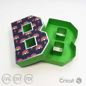 3D Alphabet Box Template: 9-inch Letters A-Z, 0-9 (SVG, PDF) - Etsy