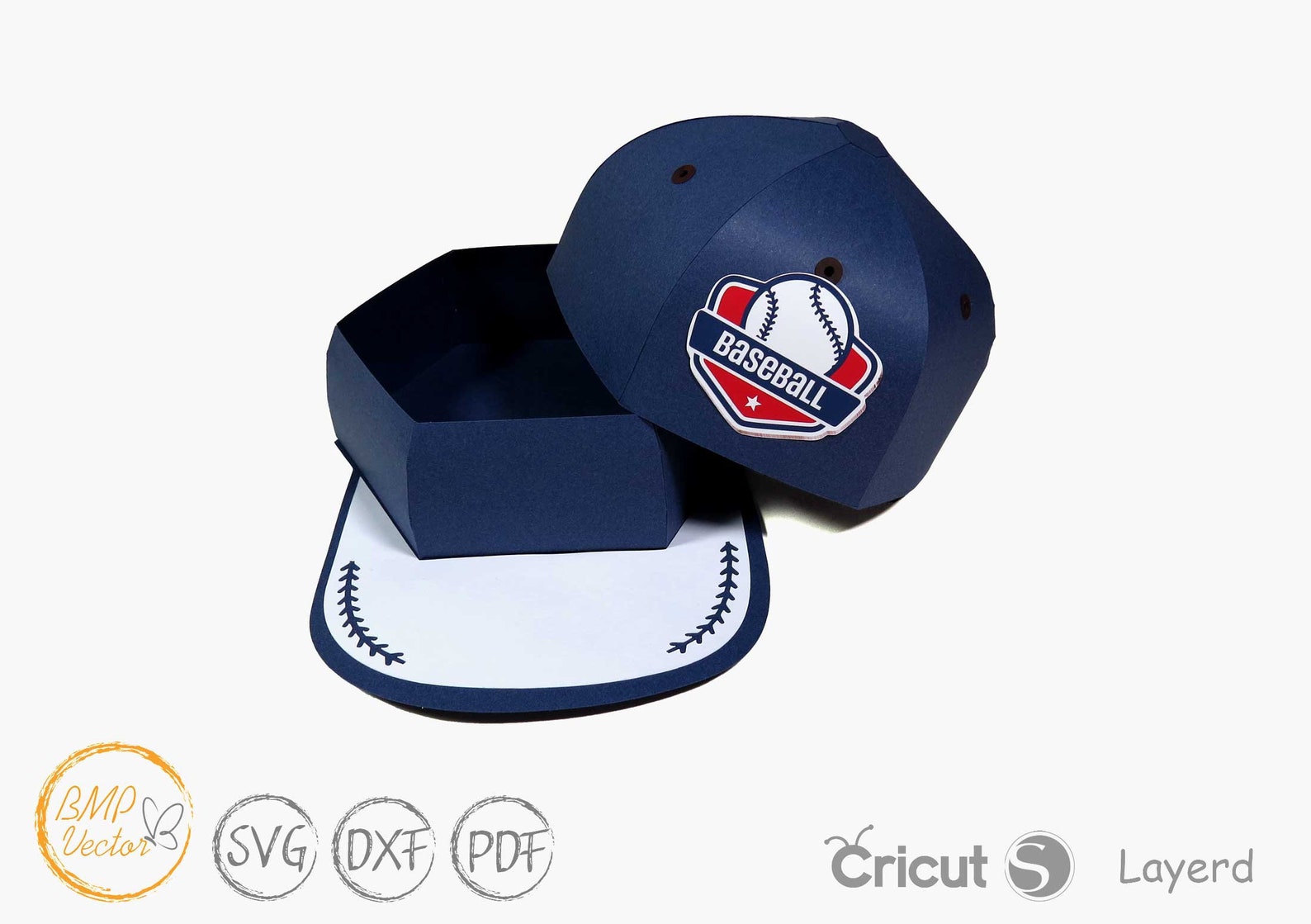 Baseball Cap Favor Box Svg, Baseball Cap Svg, Printable Template, Favor ...