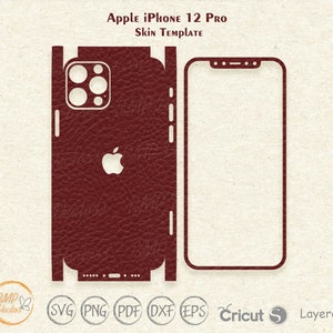 IPhone 12 Pro skin cover svg cut template vector Apple | Etsy
