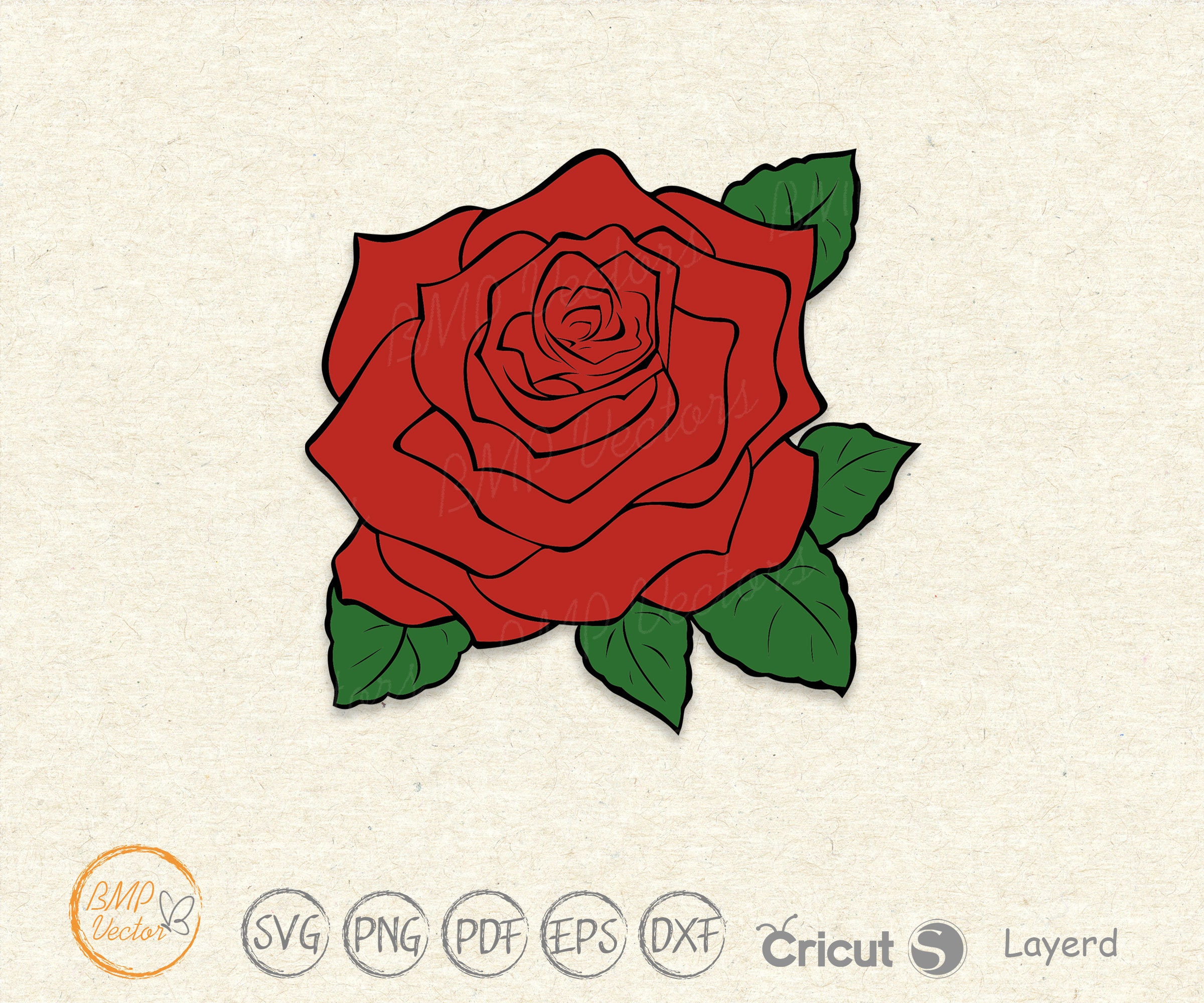 Rose Svg Flowers Svg Rose Bundle Svg Black Rose Vector Red | Etsy UK